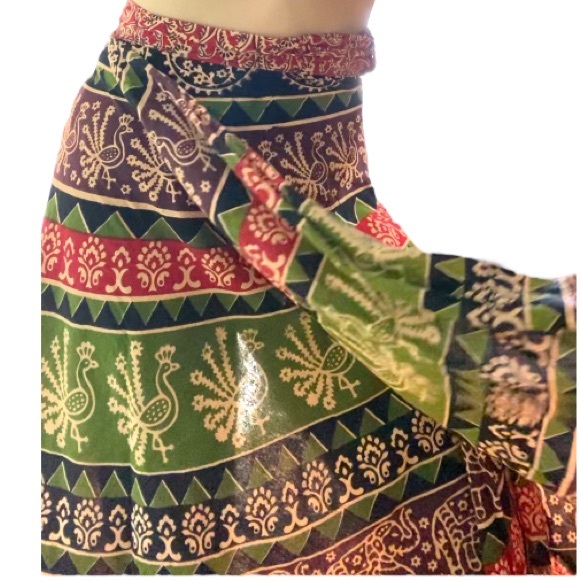 Vintage | Skirts | Vintage Printed Maxi Boho Wrap Skirt | Poshmark